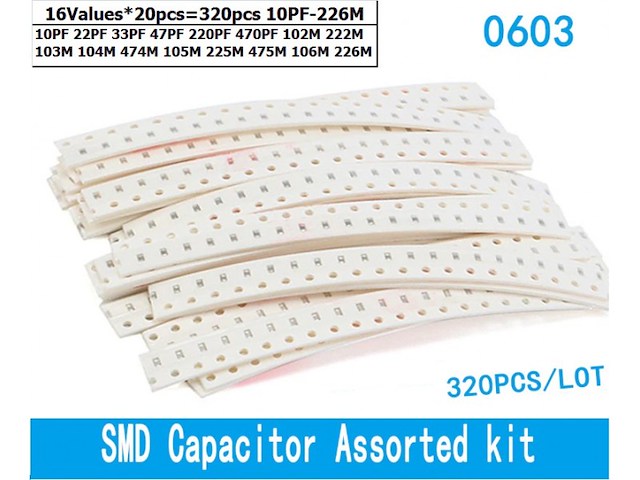 Set SMD kondenzatora 0603-320 komada