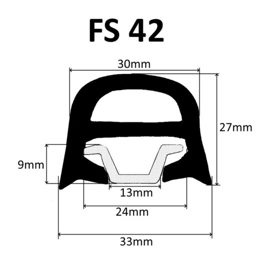 Gumeni profil, odbojnik za čamac FS42 Elan 401