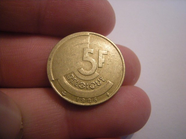 5 franaka 1986 god. Belgija