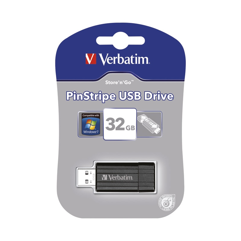 Memorija USB 32Gb PinStripe Verbatim 49064 crna blister