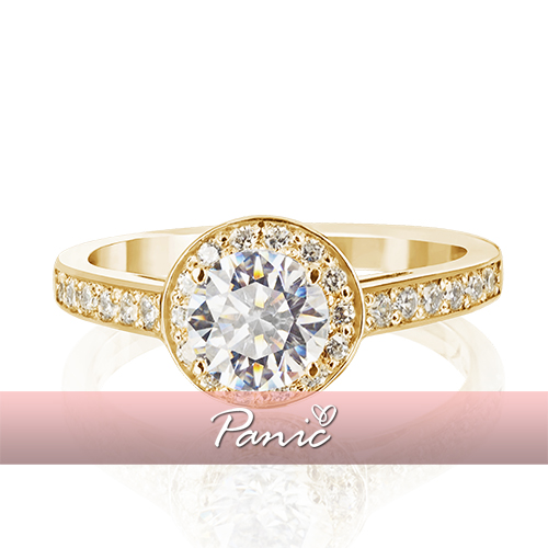 Elegantan verenički prsten od žutog zlata sa cirkonima