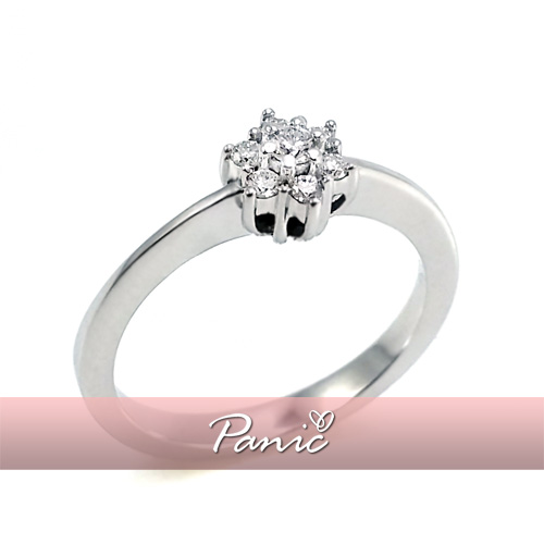 Verenički prsten u obliku cveta sa dijamantima 0.23 ct VS-H