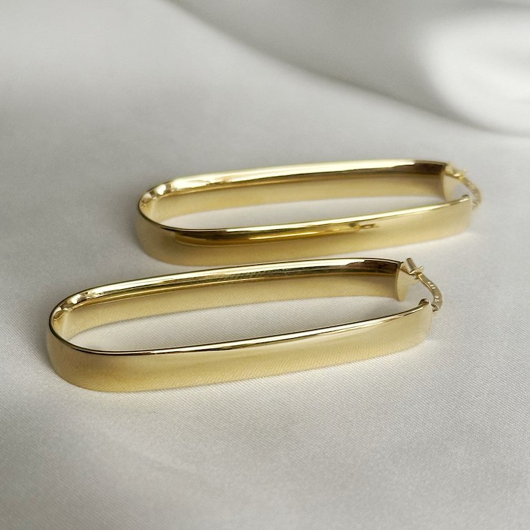 Dugačke, ovalne zlatne alke visine 5 cm