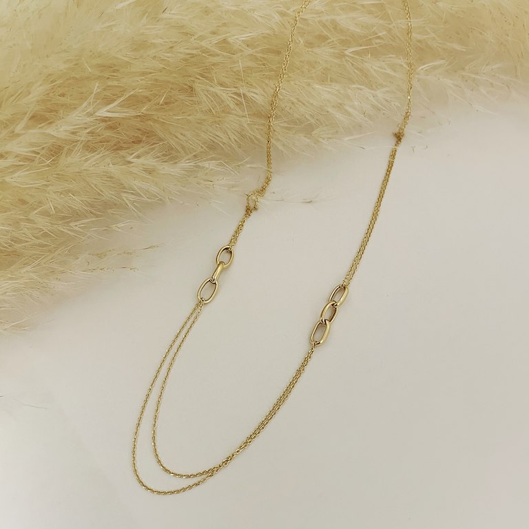 Interesantna dupla ogrlica od žutog zlata
