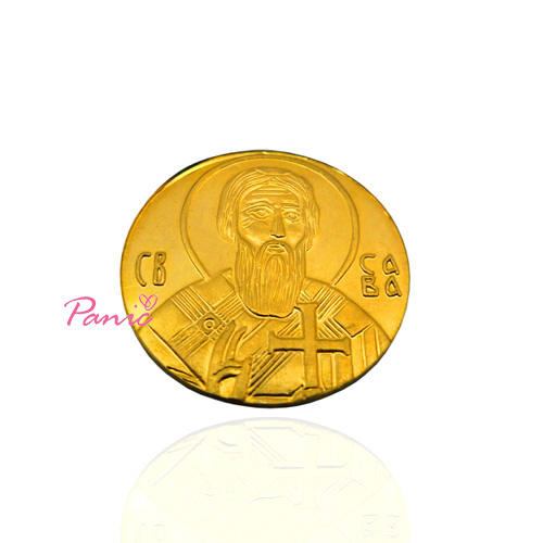 Zlatnik sa likom Svetog Save, finoće 900, 3 grama