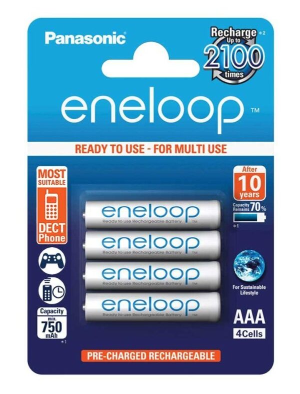 Panasonic Eneloop bat. punjive bele 4xAAA
750 mAh