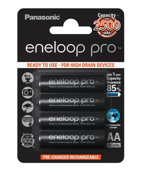 Panasonic Eneloop bat. punjive crne 4xAA Pro
2500mAh