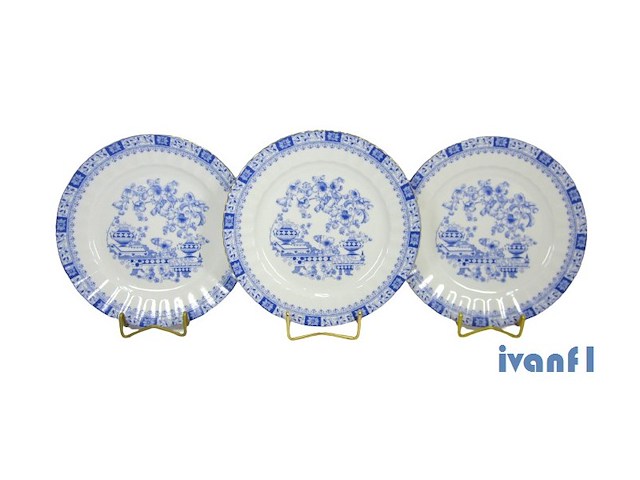 SELTMANN, Bavaria - Tri dezertna tanjira `China Blau`