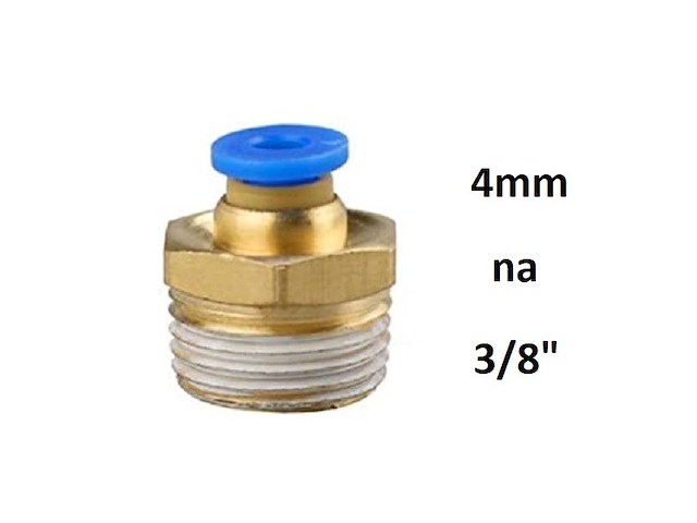 Brza spojnica za vazduh 4mm na 3/8 (približno 16.4mm)