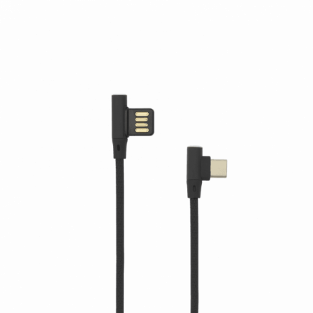 Kabl USB 2.0 - Type C 1.5 m 90° Black