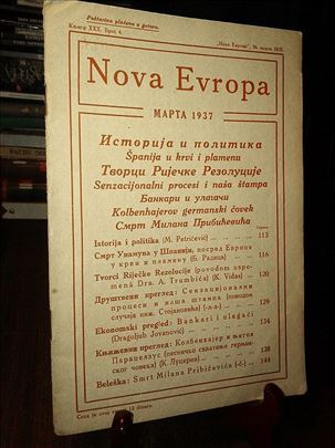 Nova Evropa (Knjiga XXX, Broj 4, mart 1937)