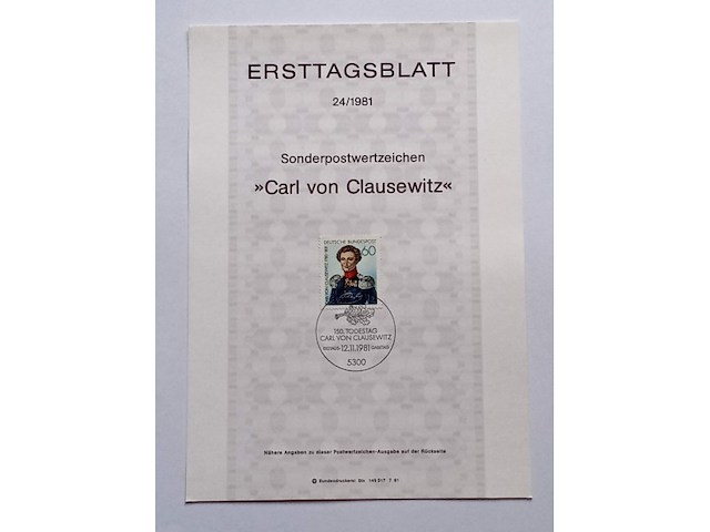 ETB Nemačka - Carl Von Clausewitz - 1981.g