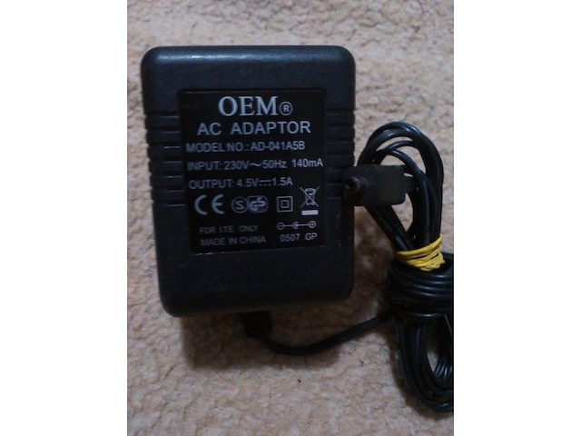 AC-DC Adapter 4,5V 1,5A OEM model:AD-041A5B