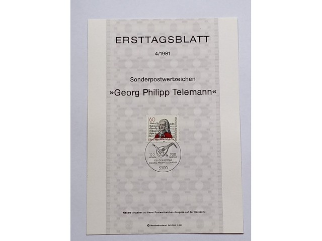 ETB Nemačka - Georg Philipp Telemann - 1981.g