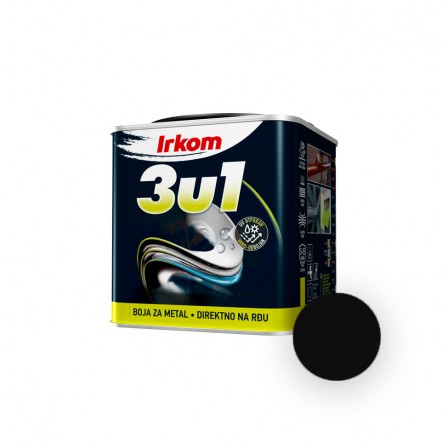 Irkom 3u1 boja RAL9005 mat crna 1kg