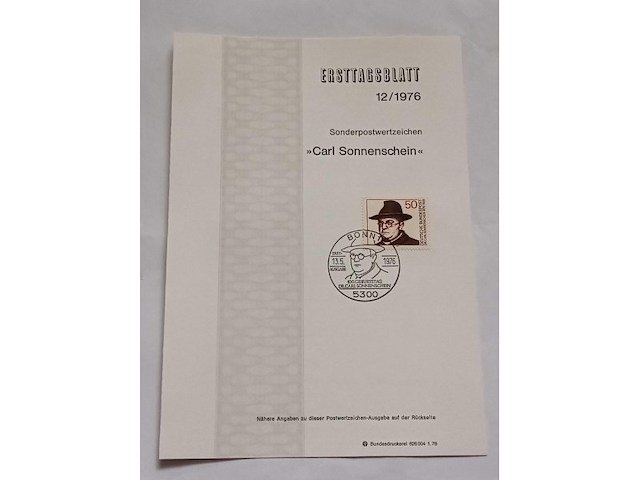 ETB Nemačka  - Carl Sonnenschein - 1976.g
