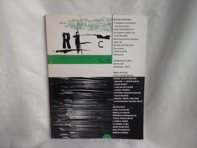 Reč časopis za književnost i kulturu 9 maj 1995