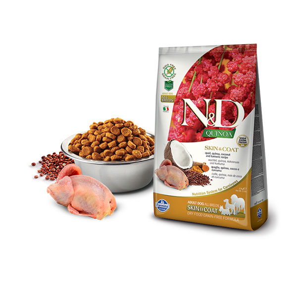 Farmina N&D Grain Free Quinoa Skin&Coat Quail, Coconut & Curcuma