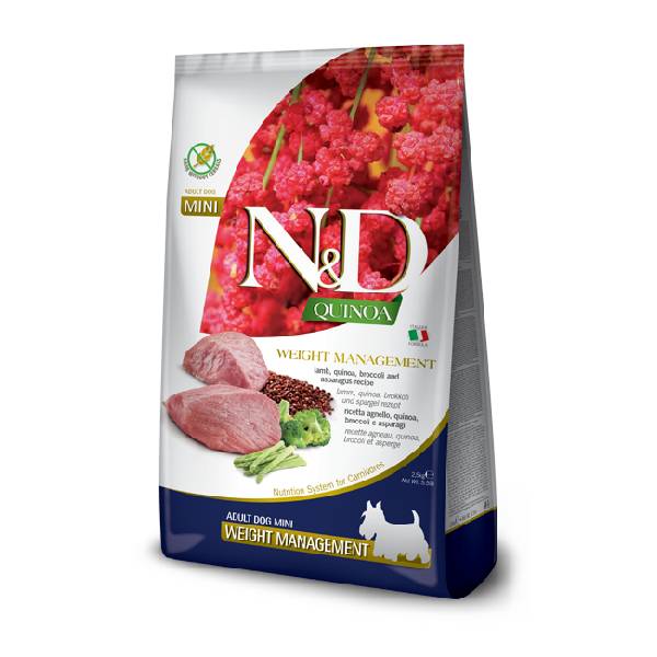 Farmina N&D Grain Free Quinoa Weight Management Lamb, Broccoli & Asparagus Mini