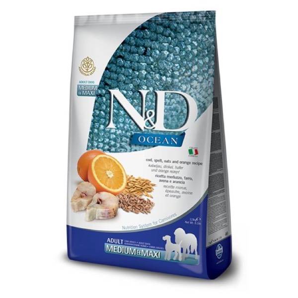 Farmina N&D Ocean Codfish Spelt Oats&Orange Medium&Maxi