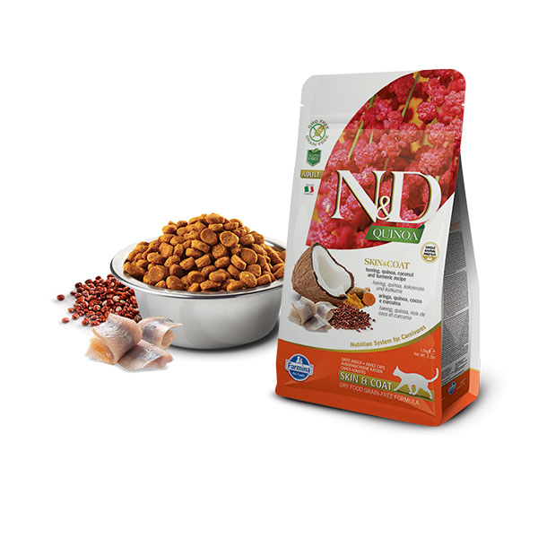 Farmina N&D Grain Free Quinoa Cat Skin&Coat Herring, Cocunut & Curcuma