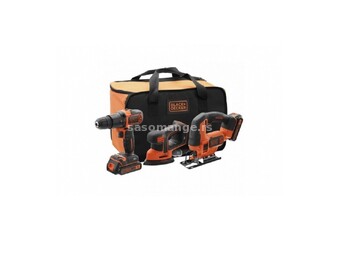 Aku set udarna bušilica odvijač ubodna testera vibraciona brusilica - 18V Black &amp; Decker