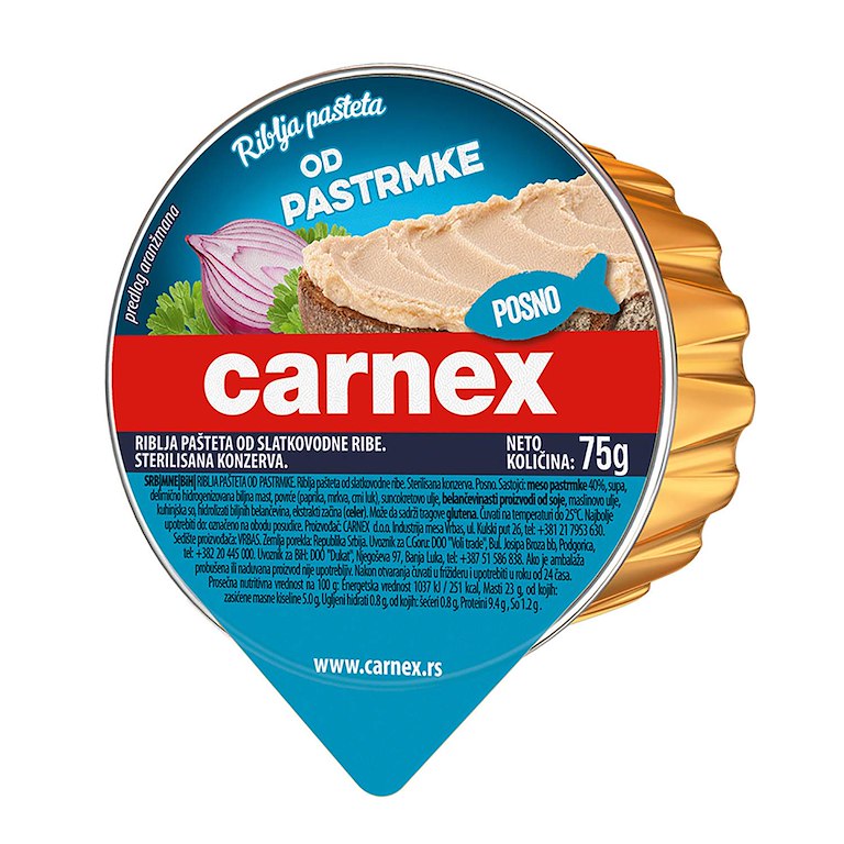 Carnex Riblja pašteta od pastrmke 75g Carnex