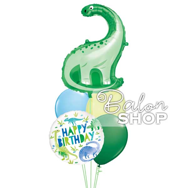 Dinosaurus plavo zeleni buket balona