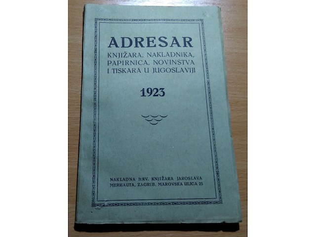 Jaroslav Merhaut: Adresar knjižara... (1923)