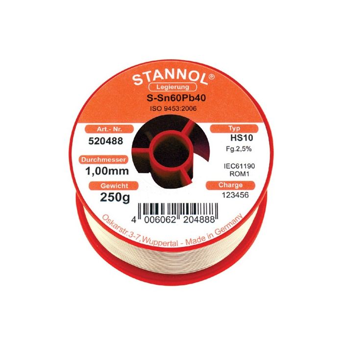 STANNOL SN60 - PB40 HS10 TINOL ŽICA 1MM 250GR