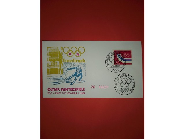 KOVERTA-INNSBRUCK-OLYMP.WINTERSPIELE FDC-5.1.1976