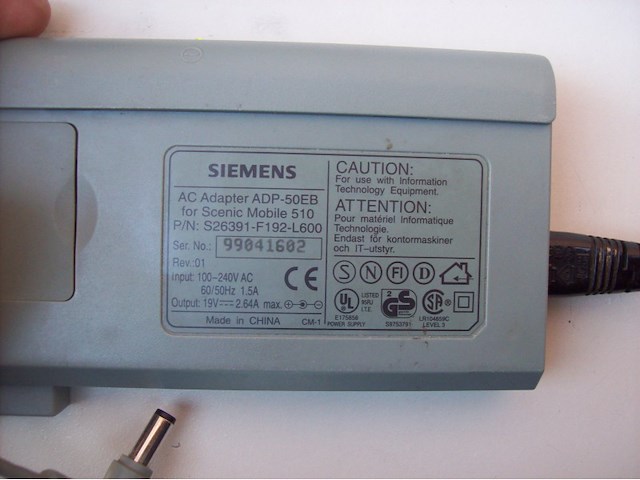Siemens adapter 19v  2.64A za Scenic Mobile 510