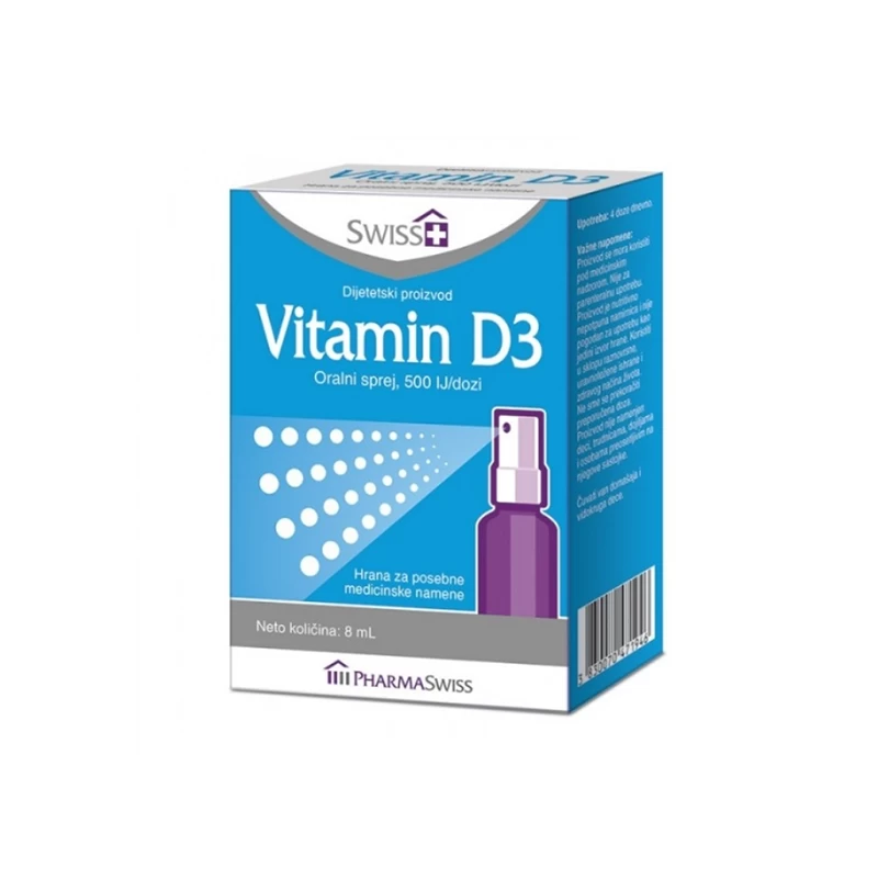 Vitamin D3 sprej 500 IJ 8ml SWISS PLUS