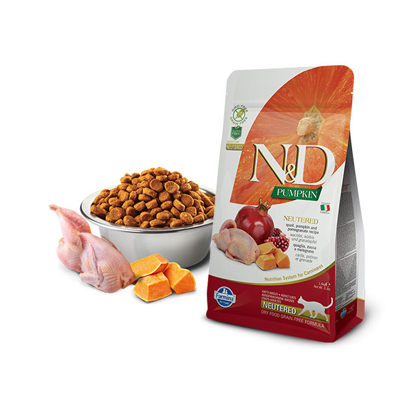 Farmina N&D Grain Free Pumpkin Cat Neutered Quail&Pomegranate