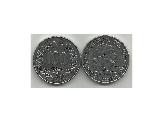 Uruguay 100 nuevos pesos 1989.