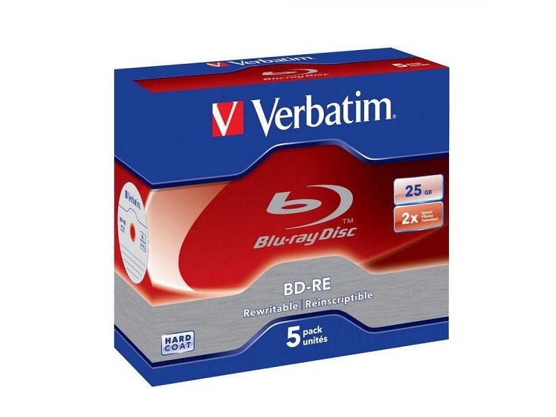 VERBATIM Blu-Ray RW DISK 25GB BD-RE 2X (pisi brisi)5KOM