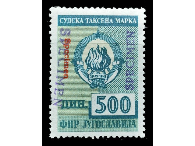 BA-SUDSKA TAKSENA MARKA FNRJ 500 D. - SPECIMEN - RETKO