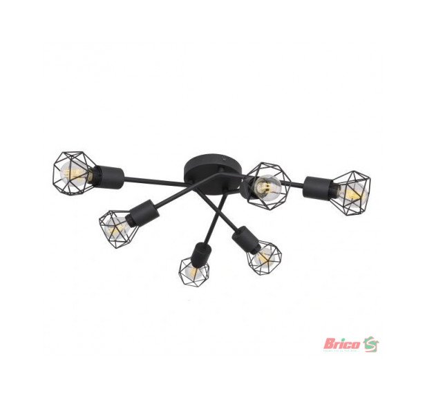 GLOBO XARA I PLAF.LAMPA METAL CRNA, 6xE14