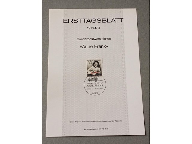 ETB Nemačka  - Anne Frank - 1979.g