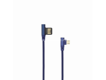 Kabl USB 2.0 - Micro 1.5 m 90° Blue