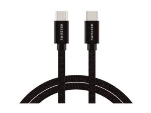 SWISSTEN USB Data Cable type C na type C Textile 1.2m (Crna)