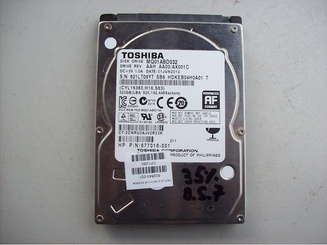 320 Gb sata II TOSHIBA 2.5 inca MQ01ABD032 - 8 mb