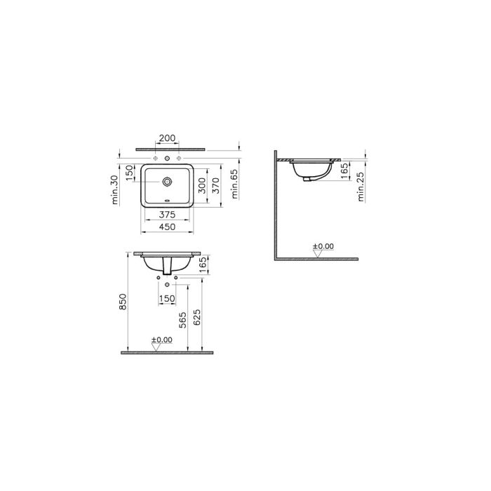 Vitra S20 lavabo podgradni 38 cm