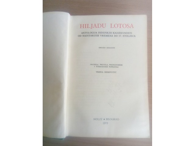 Hiljadu lotosa - Antologija indijskih književnosti