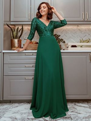 Zelena haljina sa rukavima 751z-s