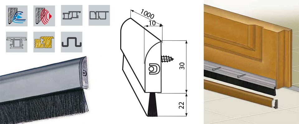 Cetka za vrata 1500mm srebrna