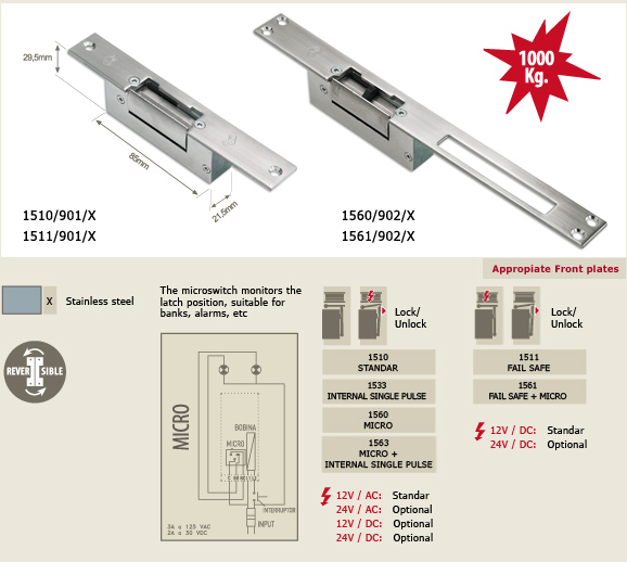 Elekticni prihvatnik bez prihvatne ploce JIS-Nadal Badal, sa mikrosvicom/microswitch/pogodni za alarme,banke