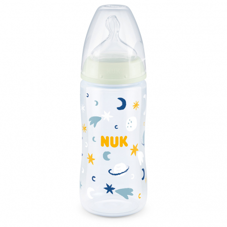 Nuk flasica plasticna silikon 300ml S1 Night 741143