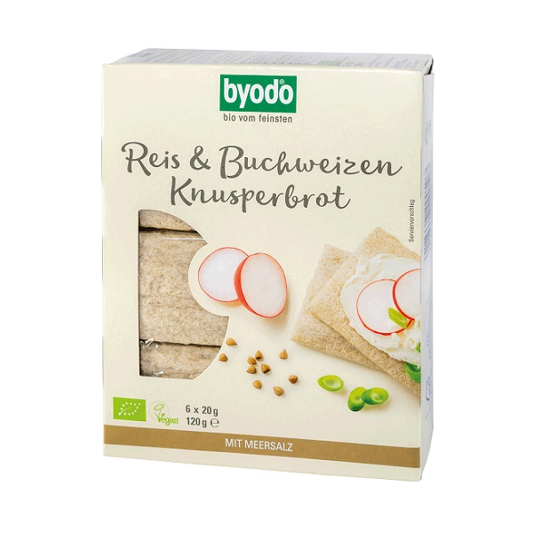 HRSKAVI HLEB OD PIRINČA I HELJDE BEZ GLUTENA ORGANIC BYODO 120G