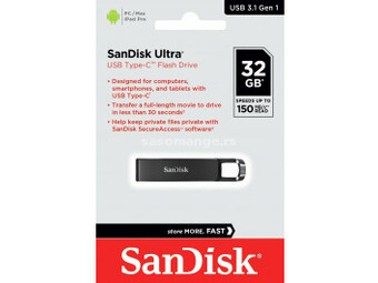 Sandisk Cruzer Ultra 3.1 32GB Type C Flash Drive 150MB/s